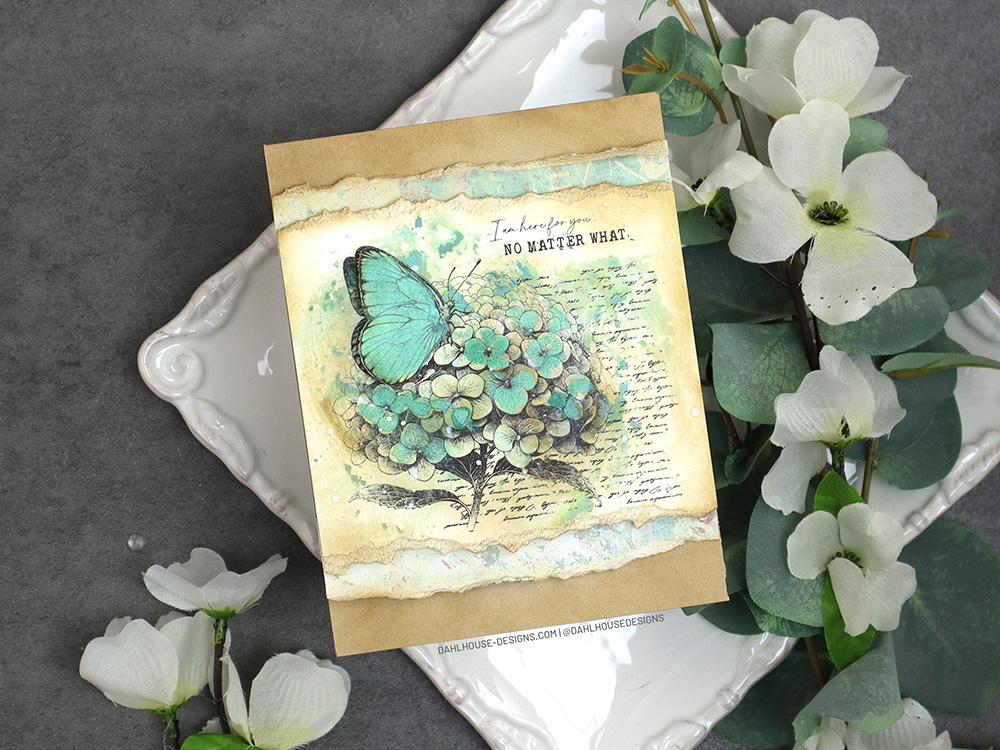 Shimmery Vintage Card with Custom Mica Powder Color | dahlhouse designs